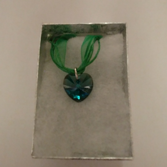 Jewelry | Forest Green Crystal Heart Necklace | Poshmark